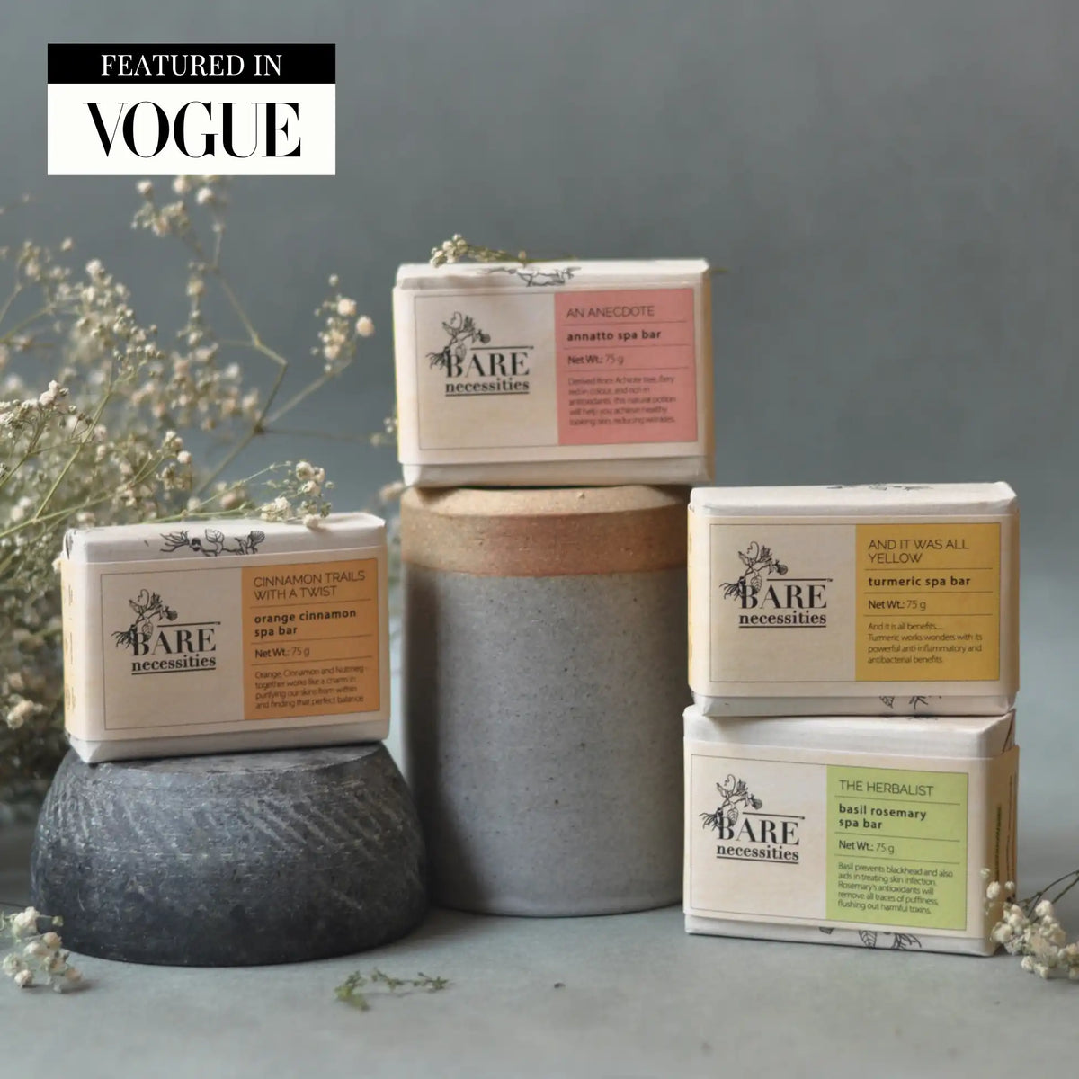 Pack of 4 Spa Bars | Handmade Cold-Processed Natural Soaps– Bare Necessities